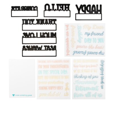 Diamond Press Border Sentiments Stamp and Die Kit New 830936 | eBay