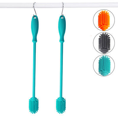 2 Pack Silicone Bottle Brush Cleaner Lab Cleaning Brush for Glass ...