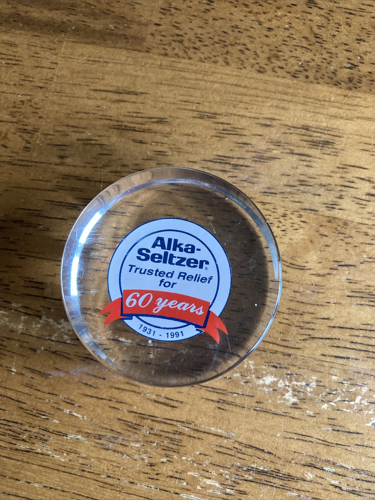 Very Rare Alka Seltzer Clear Paperweight Celebrates 60 th Anniversary ...
