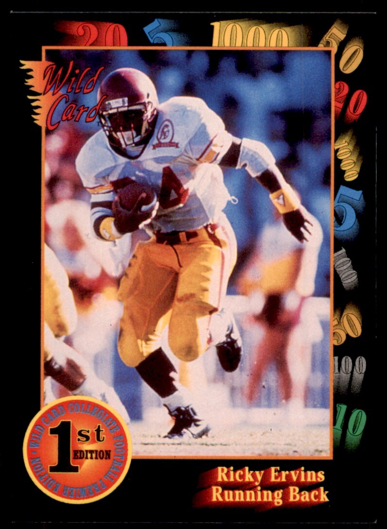 1991 Wild Card Draft Ricky Ervins USC Trojans #37 | eBay