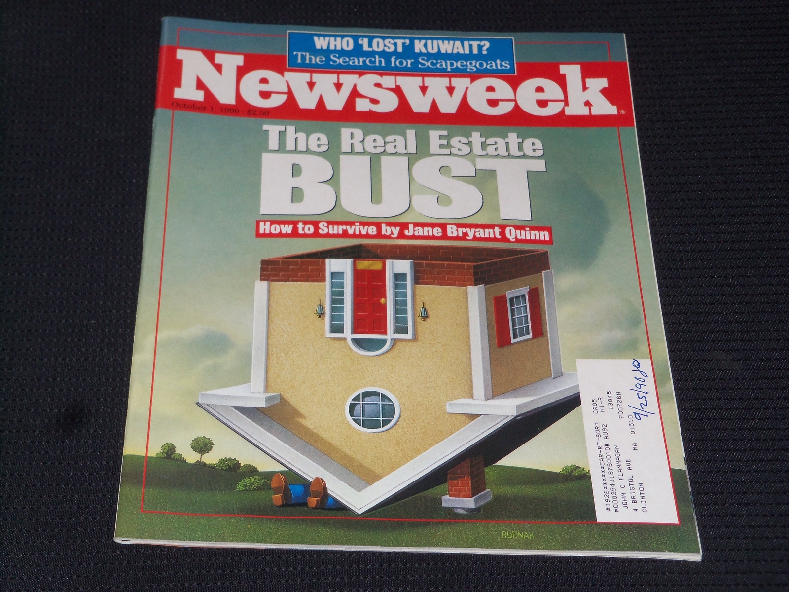 1990 OCTOBER 1 NEWSWEEK MAGAZINE - THE REAL ESTATE BUST FRONT COVER - L ...