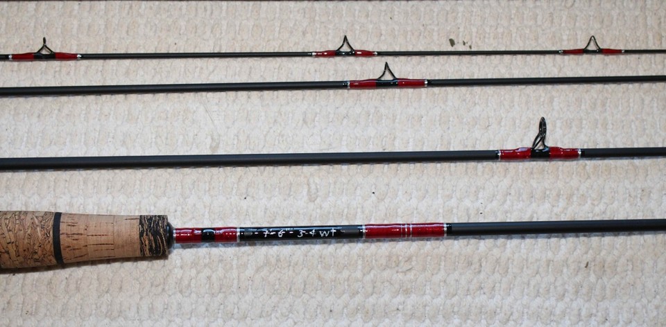 New Custom Made Small Stream Fly Rod 4 pcs / 7'-6" / 3/4 wt / & New Rod ...