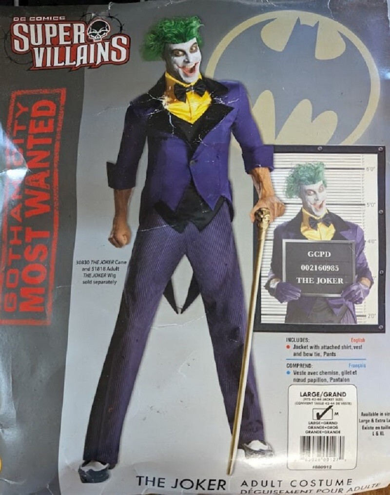DC Comics Super Villains The Joker Costume, Jacket a… - Gem