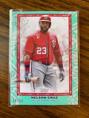2022 Topps Rip NELSON CRUZ Aqua 29/35 Ripped Dare to Tear NATIONALS | eBay
