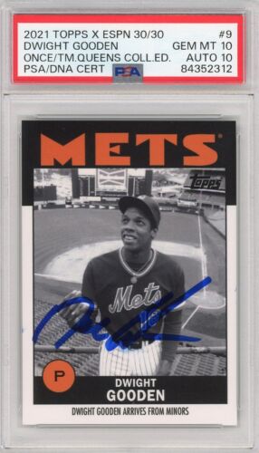 2021 Topps X ESPN 30/30 Dwight DOC Gooden SIGNED Queens Card PSA 10 10 ...