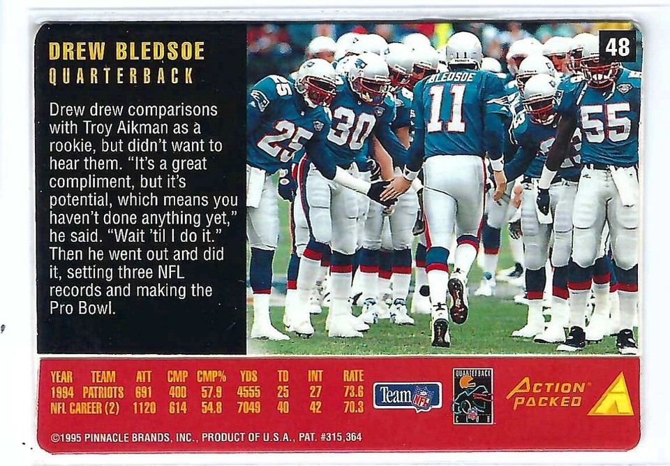 1995 Action Packed Rookie & Stars Drew Bledsoe -New England Patriots | eBay