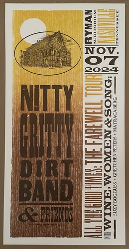 Nitty Gritty Dirt Band - Hatch Show Print - Ryman Auditorium - Poster ...