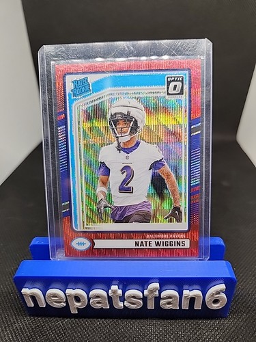 2024 Donruss Optic Preview Ravens Nate Wiggins RC Red Wave Prizm ...