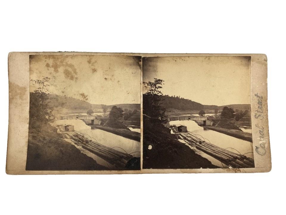 C.1880 MT MORRIS, NY, CANAL STREET BRIDGE, LETCHWORTH PARK PHOTO ...