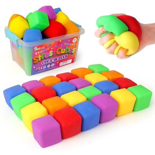 24 Pack Mini Slow Rise Stress Cube: Pull Stretch Fidget Toys for ...