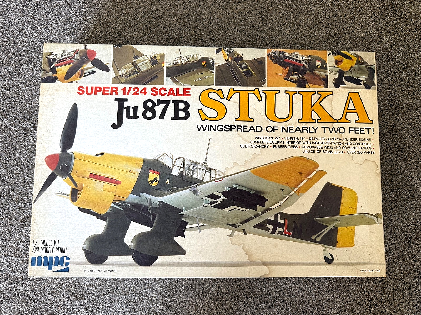 Vintage 1977 MPC German JUNKERS Ju 87 B STUKA 1/24 Scale Model Kit 22 ...