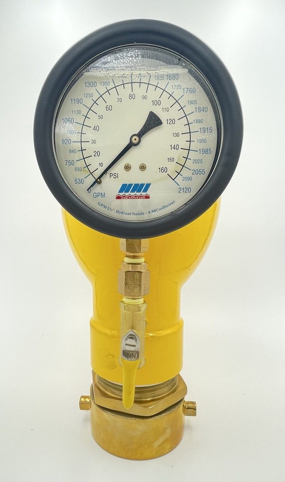 2-1/2" NST Hydrant Flow Test Swivel Diffuser 100Psi/1680 GPM Gauge | eBay