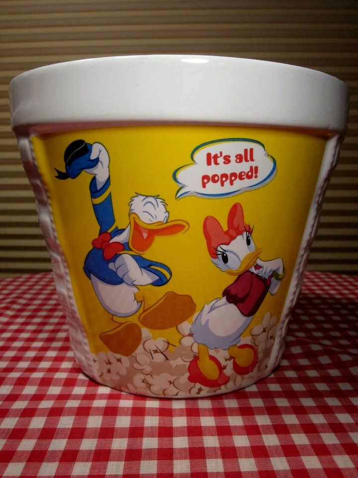 Disney Ceramic Popcorn Bowl Mickey Mouse Minnie Donald Duck Daisy Goofy ...