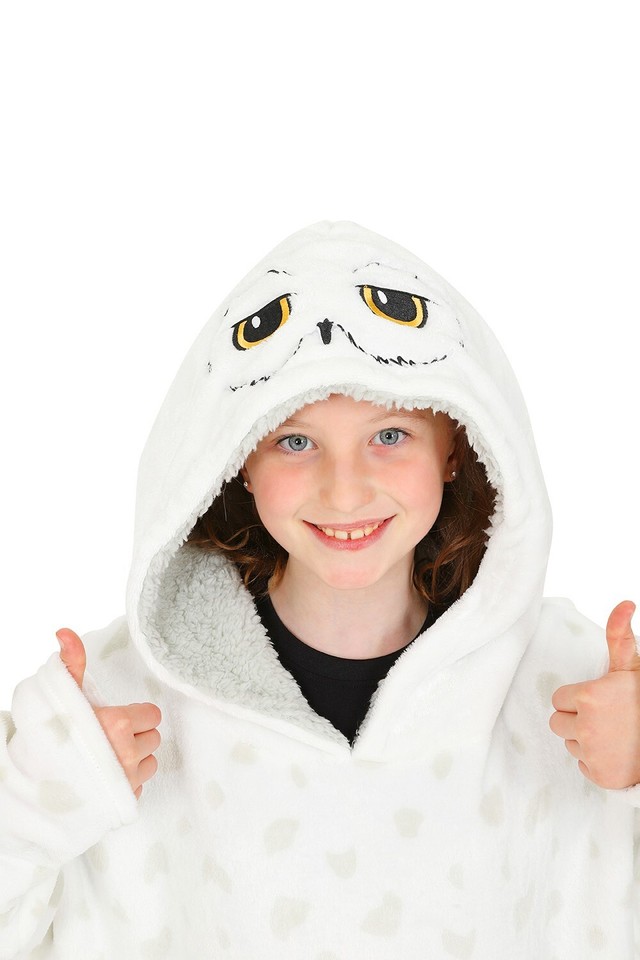 Girls Harry Potter Hedwig White Oversized Hoodie Blanket One Size ...