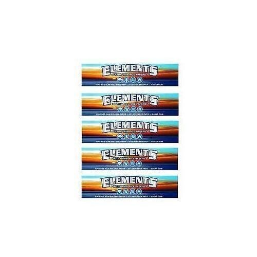 5 booklets Elements King Size (NOT Slim) Ultra Thin Rice rolling paper ...