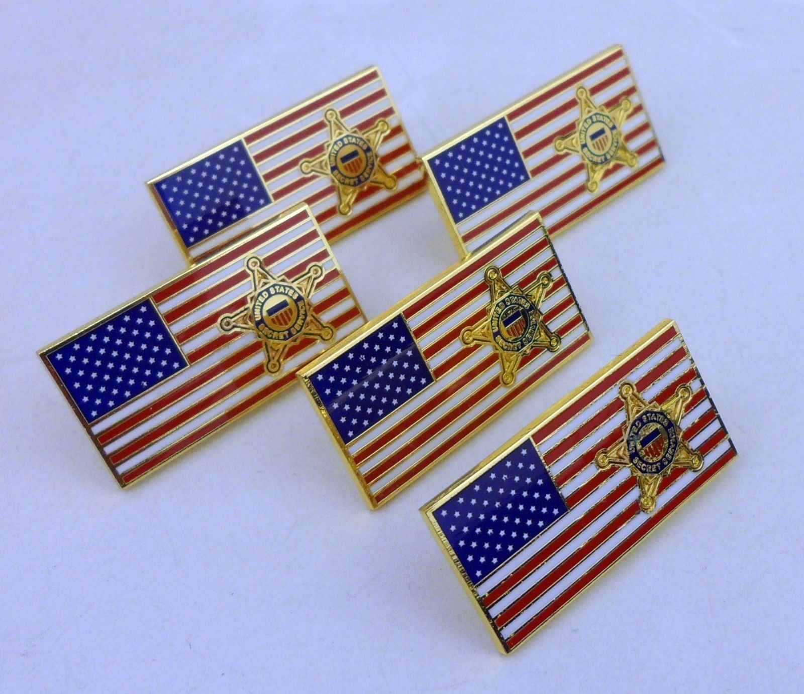 5PCS US SECRET SERVICE STAR ON US FLAG TIE PIN METAL BADGE USSS PIN | eBay