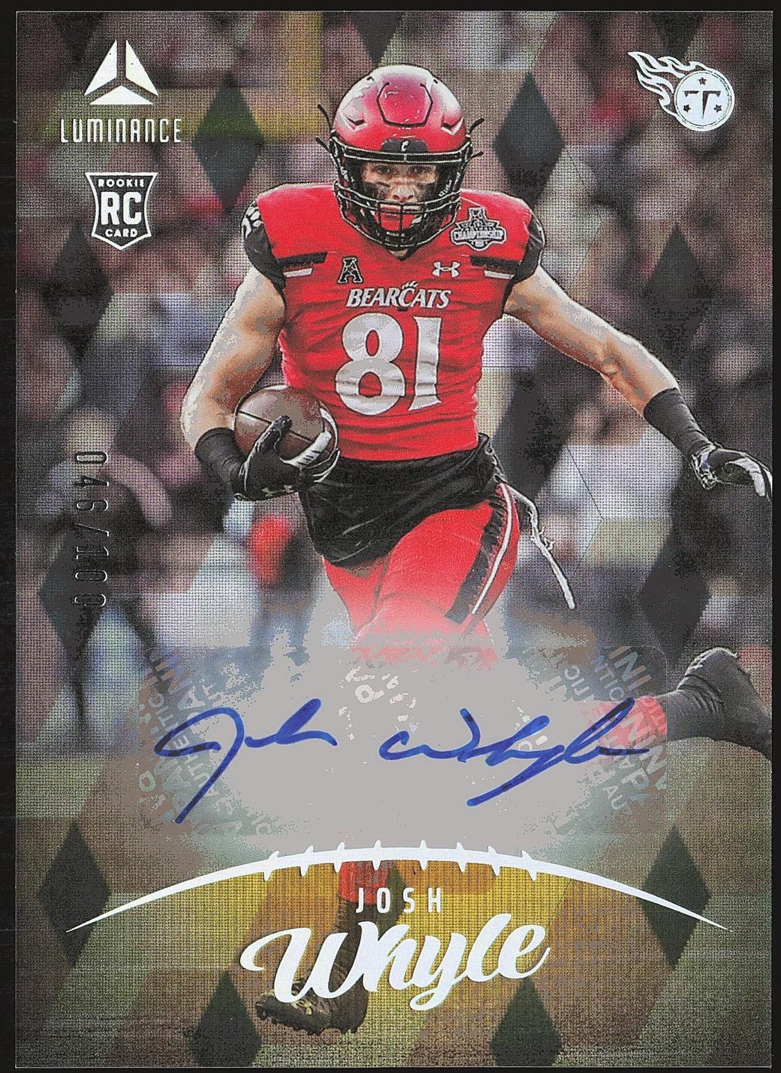 2023 Panini Luminance - Rookie Josh Whyle #167 Gold Autographs /100 (AU ...