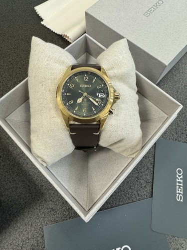 Seiko Prospex Alpinist Green Dial Brown Leather Strap Watch SPB210 New ...
