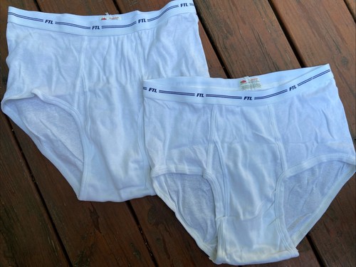 2 Pair Of Men's Vintage Fruit Of The Loom Briefs FTL Large 100% Cotton ...