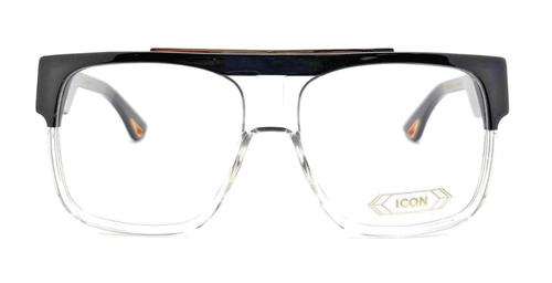 Men's Oversized Crystal + Black Acetate Eyeglasses "Brando" Frame ...