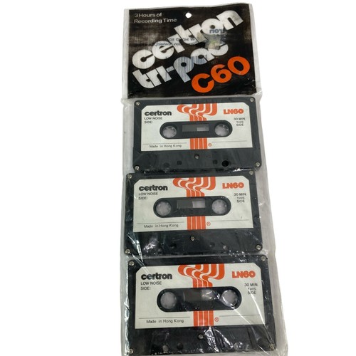 NOS Certron C90 Low Noise LN60 60-Minute Cassette Tape 3 Tri-Pac NEW ...