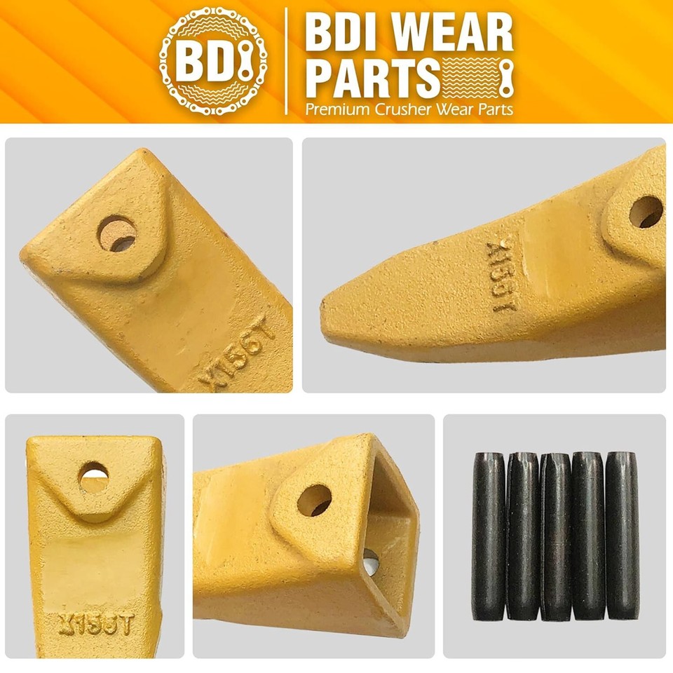 X156T Hensley Style Tiger Rock Bucket Digging Teeth with P156 Roll Pins ...