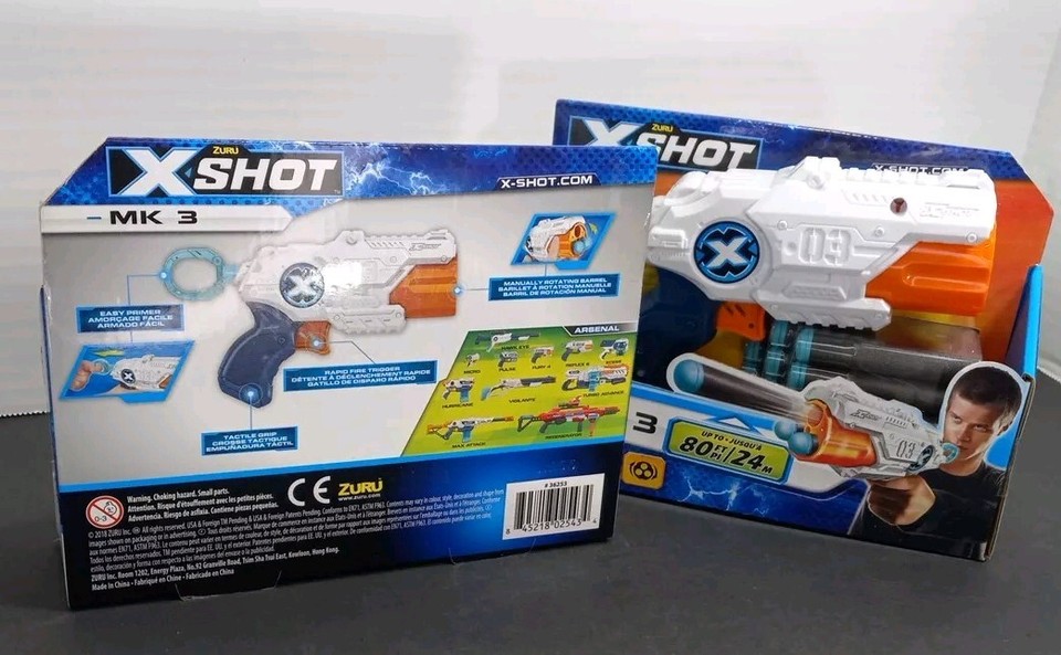 2 ~ Zuru XShot MK3 Blaster Guns Includes 12 Foam Darts XShot Toy Gun ...