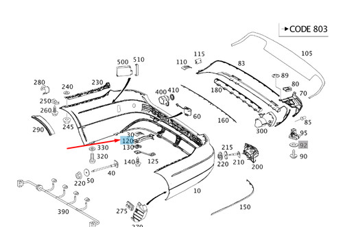 MERCEDES-BENZ E W212 REAR LEFT BUMPER BOTTOM BRACKET A2128854514 | eBay