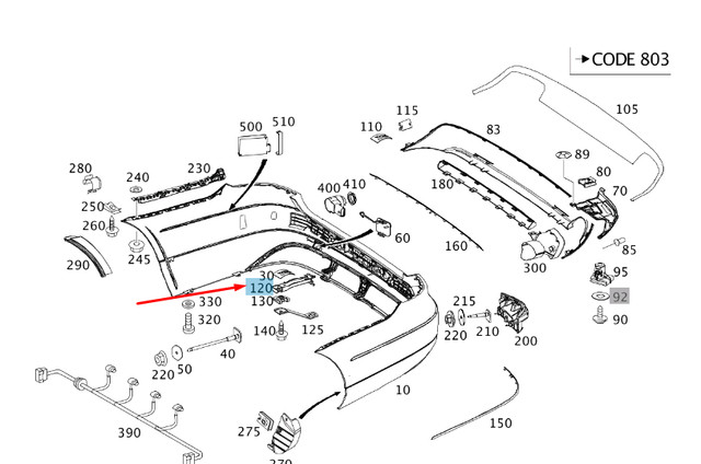 Mercedes-Benz a 2128854514 Bumper Cover Lower Energy Absorber Bracket ...