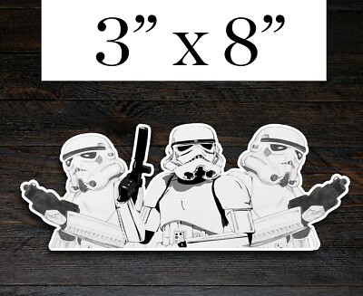 Star Wars Three Storm Trooper Group Peeker Peek Premium Vinyl Sticker ...