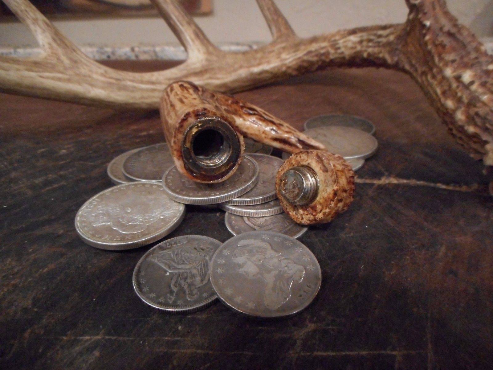 Deer Antler Black Powder Flask | eBay