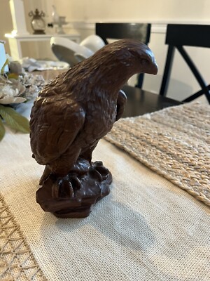 Red Mill Eagle Statue Dark Brown Resin Carved Wood Look 7" Decor ...