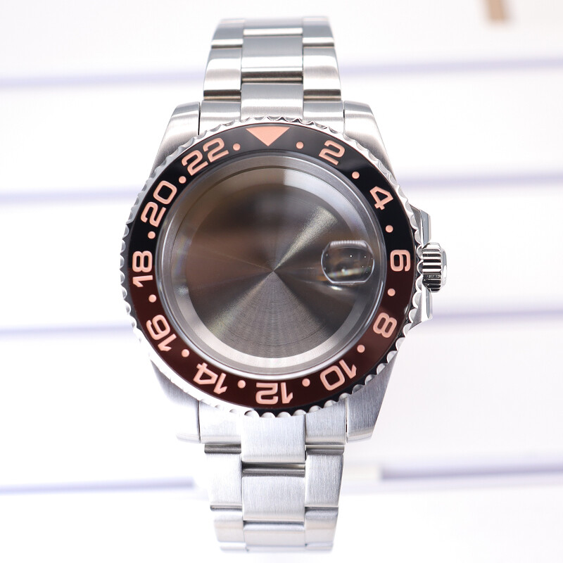 40mm Modified GMT watch case strap Sapphire Glass stainless steel ...