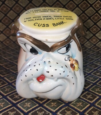Vintage Dog Cuss Bank Bee Swear Japan D 3056 Bulldog | eBay