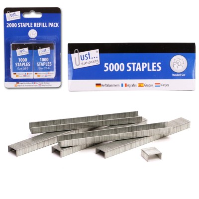 STANDARD SIZE STAPLES 26/2 Boxed Refill Pack Metal Paper Pins Office ...