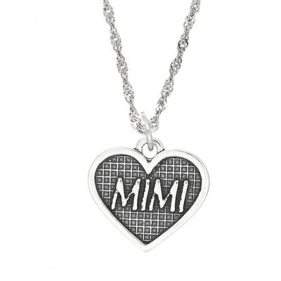 Sterling Silver Mimi Heart Grandma Charm with Thin Singapore Chain ...