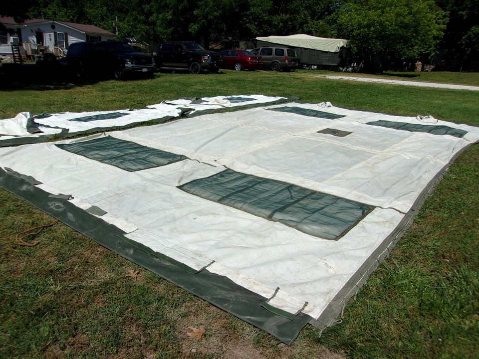 MILITARY 16x16 FRAME TENT SURPLUS US ARMY WITH FRAMES CAMPING HUNTING ...