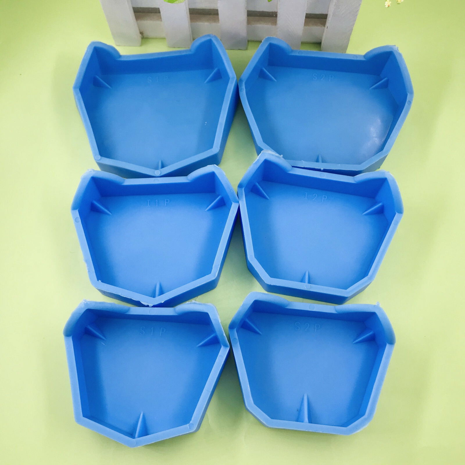 6pcs Dental Model Base Set Dental Mold Plaster Base Denture Tray Lab ...