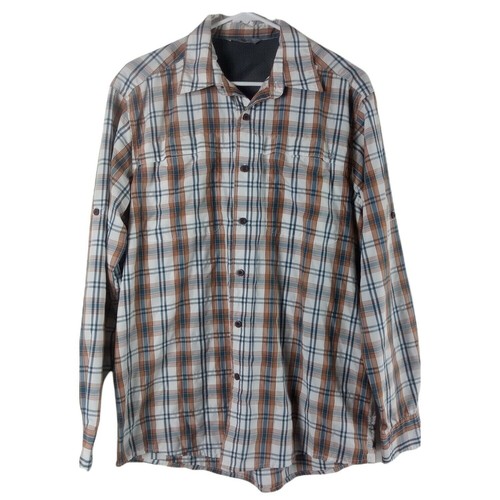 Wrangler Mens Plaid Long Sleeve Shirt Hook Loop Pockets Button Up ...
