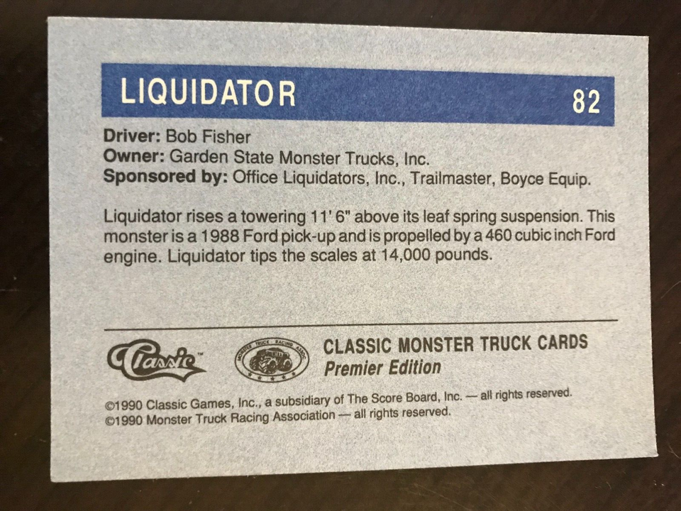 1990 Classic Monster Cards Premier Edition #82 Liquidator | eBay