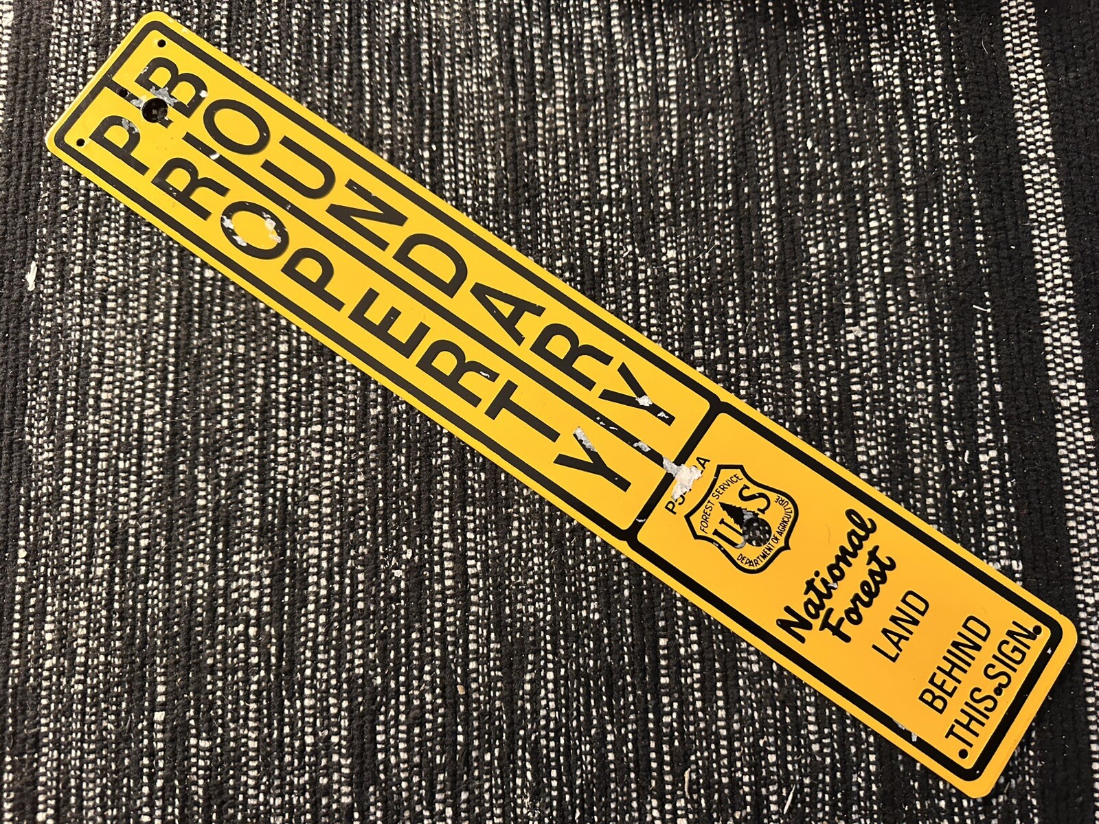 Vintage USFS US Forest Forestry Service ”PROPERTY BOUNDARY” Vertical ...