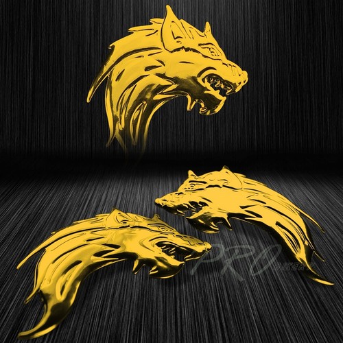 3"x 2.25"Raised Vinyl Emblem Decal Motorcycle Bike Sticker Wolf Gang ...