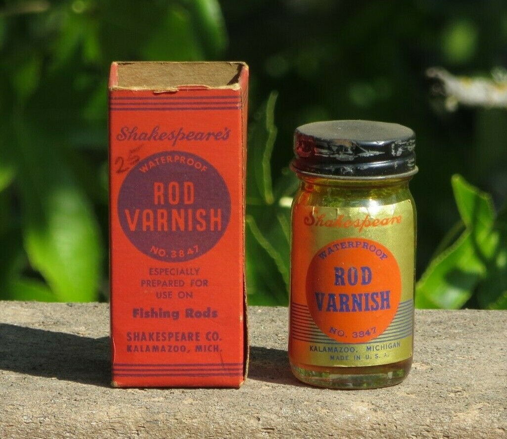 Vintage SHAKESPEARE's WATERPROOF FISHING FLY ROD VARNISH NO. 3847 w ...