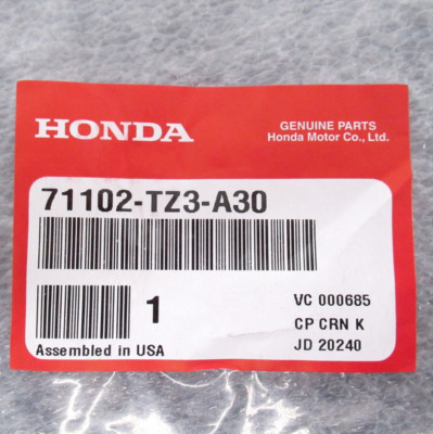 Genuine OEM Honda 71102-TZ3-A30 Passenger Front Bumper Garnish Grille ...