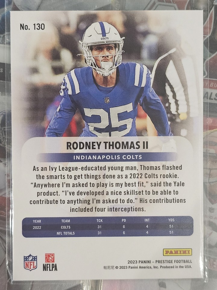 RODNEY THOMAS II 2023 Panini Prestige #130 - Indianapolis Colts | eBay