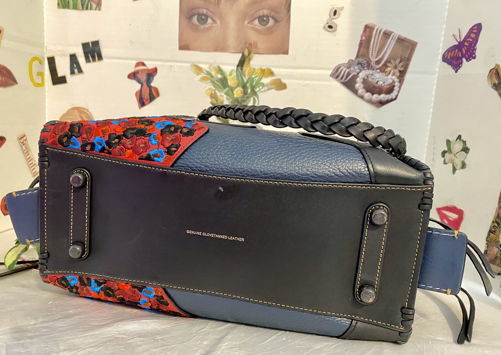 Coach Rouge 30 Red Whipstitch Embellished Patchwork R… - Gem