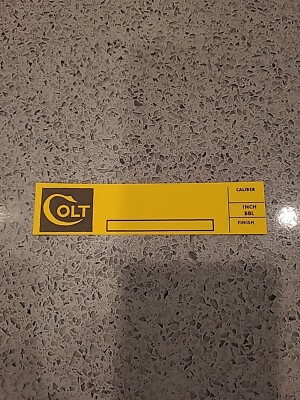 Colt Factory Original Blank Service Label For Side of Boxes | eBay
