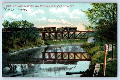 c1910 Port Jervis New York Vintage Postcard Erie Railroad Bridge ...