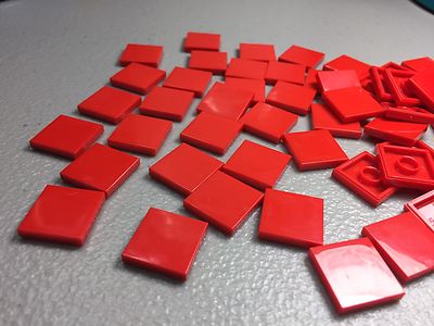 NEW LEGO 2x2 Tile RED 3068b Authentic Finishing Tiles (x50) SMOOTH ...
