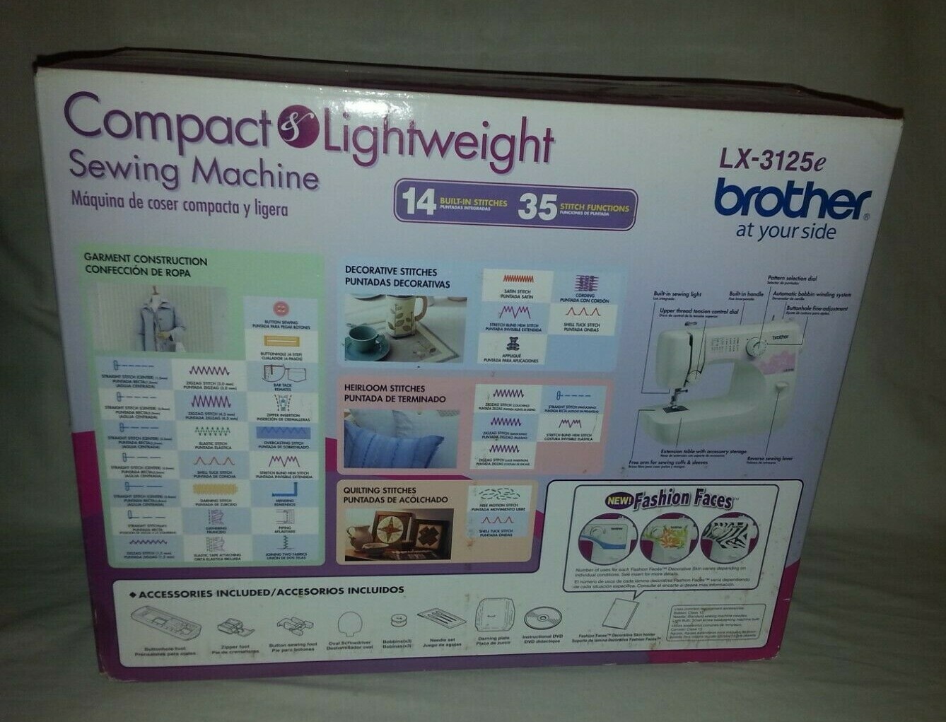 BROTHER Sewing Machine LX-3125 Electronic Cord/Pedal 14 Stitch Freearm ...